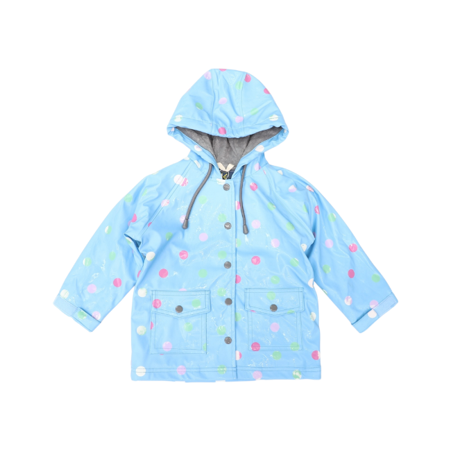 Korango Blue Colour Change Polkadot Raincoat – Cotmakers